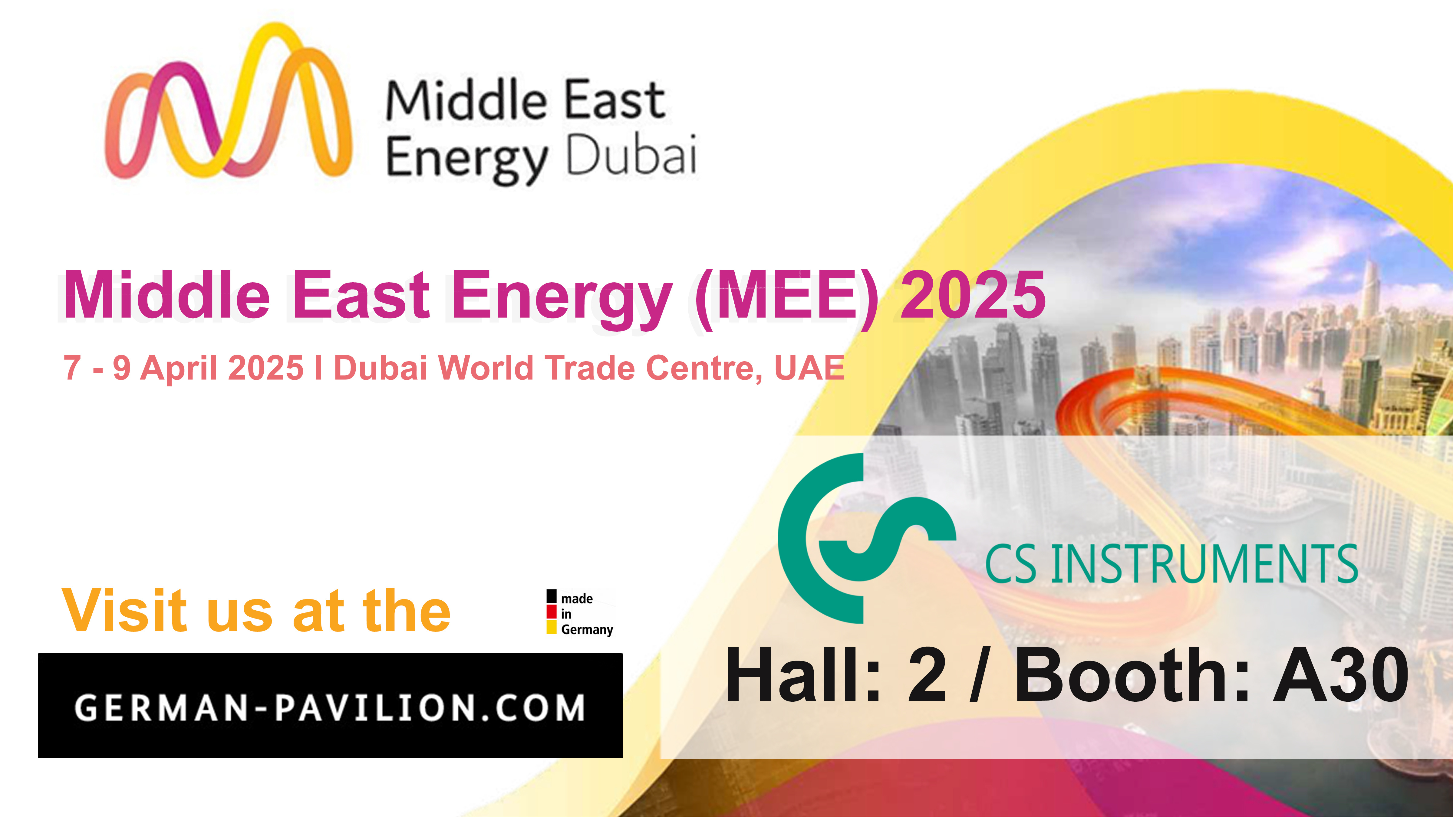 CS INSTRUMENTS vom 7. bis 9. April 2025 auf der Middle East Energy (MEE) | CS INSTRUMENTS